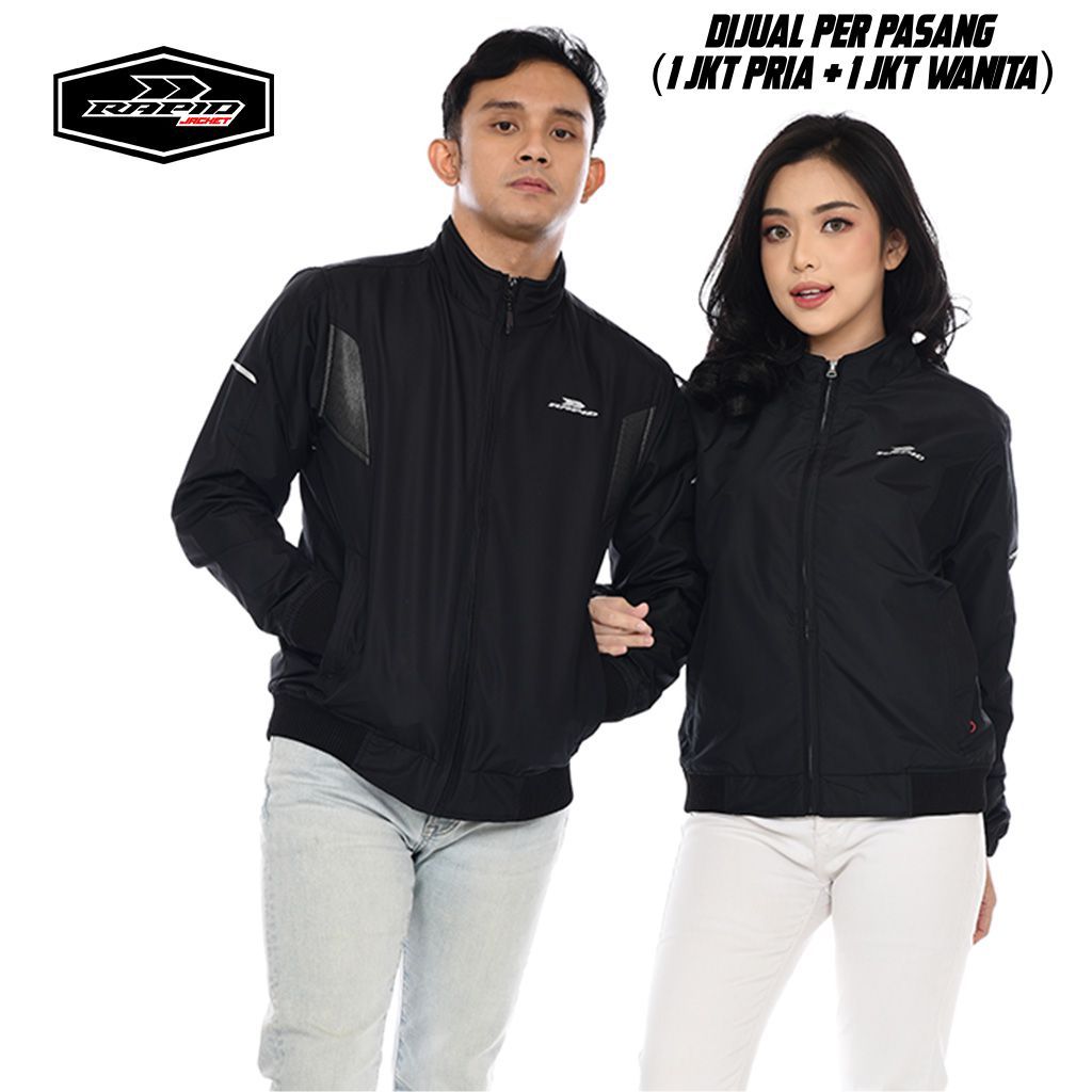 HITAM Bomber jacket couple Black Color Men And Women RAPID jacket ...