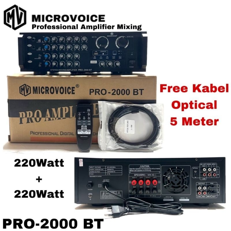 Amplifier Karaoke Microvoice Pro 2000 BT Original With Optical And ...