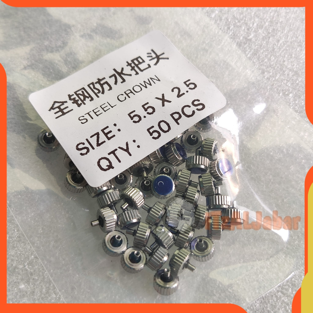 Crown Silver watch knob stainless steel round watch knob (1pcs ...