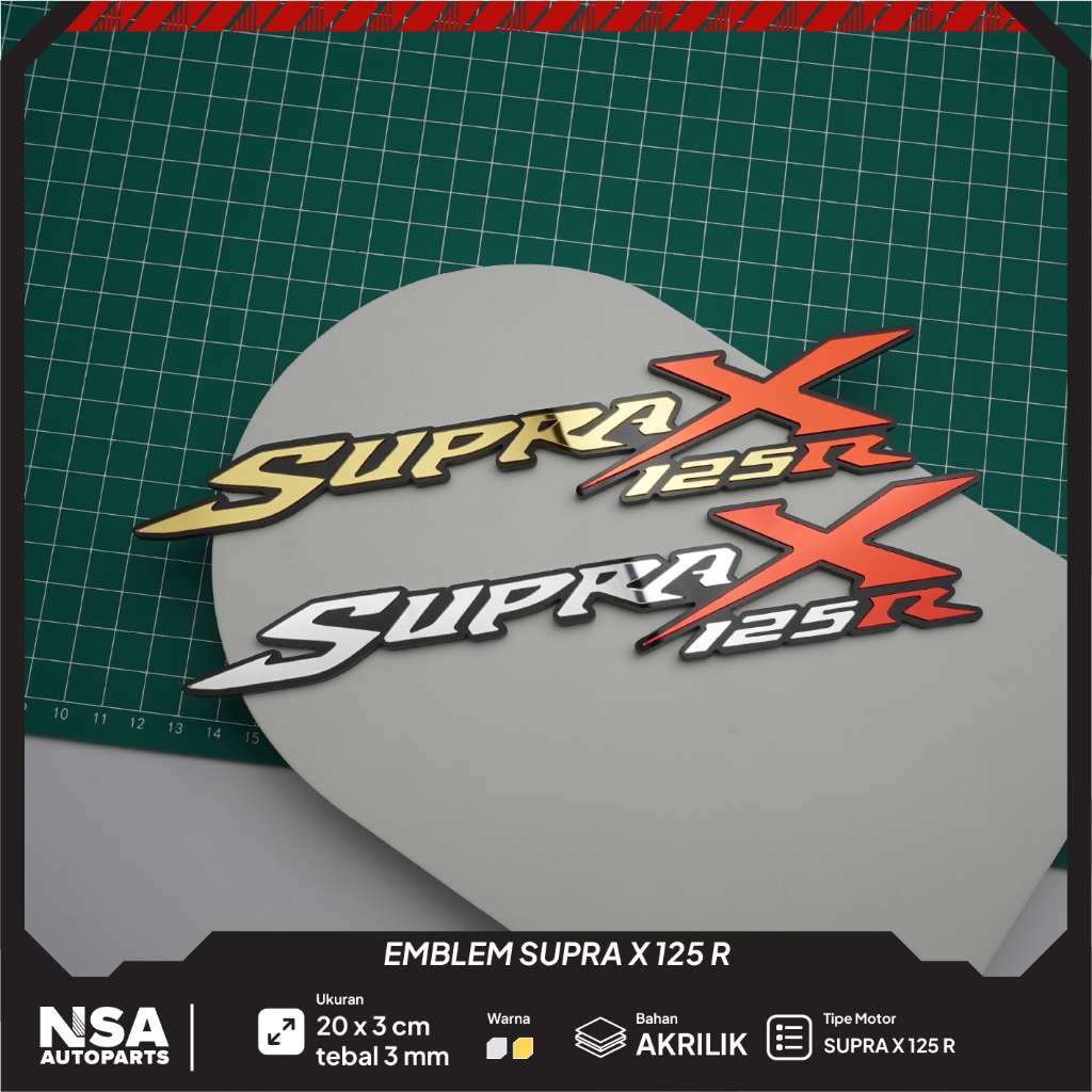 1 SET Right Left SUPRA EMBLEM X 125 R SUPRA LOGO X 125 SUPRA EMBLEM OLD ...