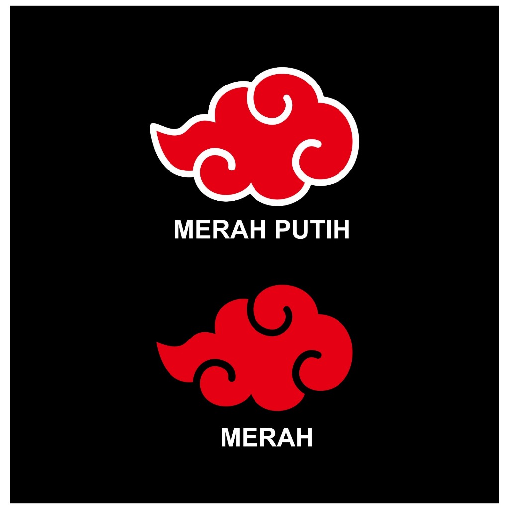 MERAH Naruto shippuden logo Red Cloud sticker | Shopee Malaysia