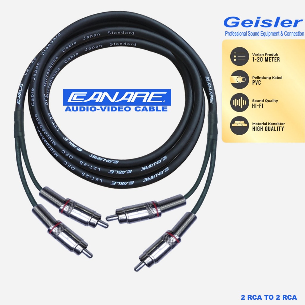 Audio Cable / RCA Power Cable 2 RCA to 2 RCA GEISLER | Shopee Malaysia