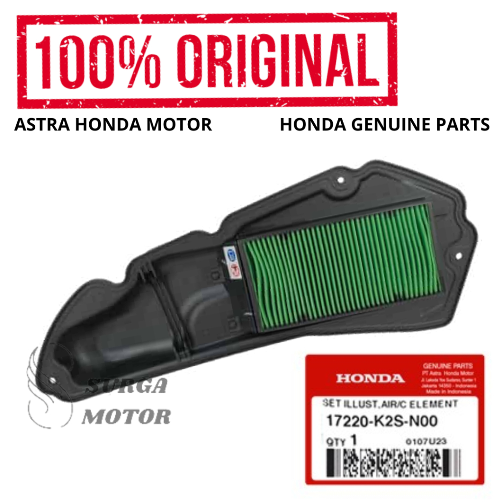 Air Filter Filter Vario 160k2s ADV PCX Original Honda AHM 17220-K2S-N00 ...