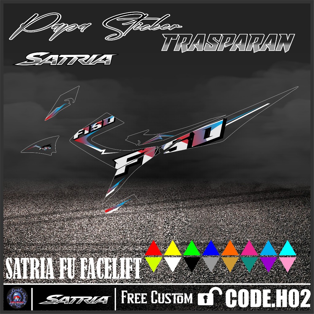 New Transparent Striping SATRIA FU FACELIFT STICKER MOTIF Transparent ...