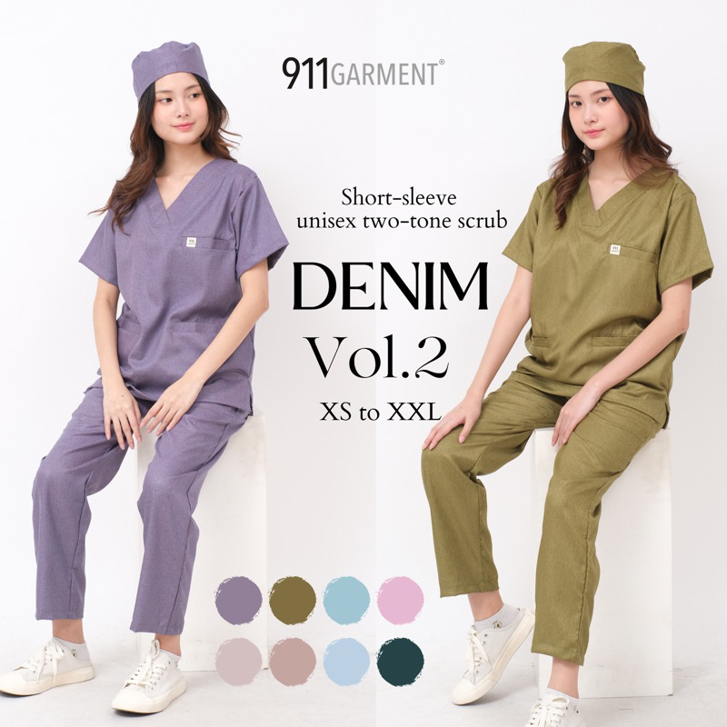 [VOL 2: Two tone/ Denim Edition] Doctor Scrub SET/ Doctor's Shirt/ OK ...
