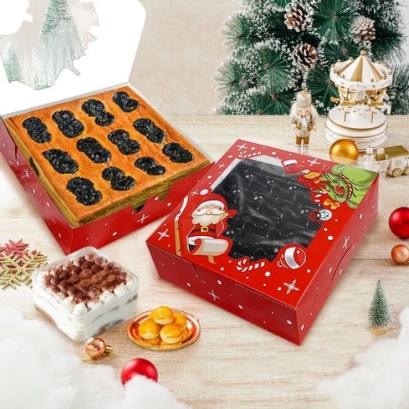 Christmas Box Christmas Christmas 20x20 Santa Red Box Cake | Shopee ...