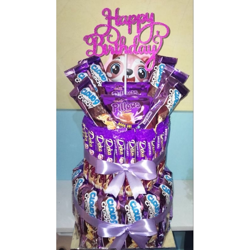 Tart snack tower birthday parcels can have custom themes and pulls ...