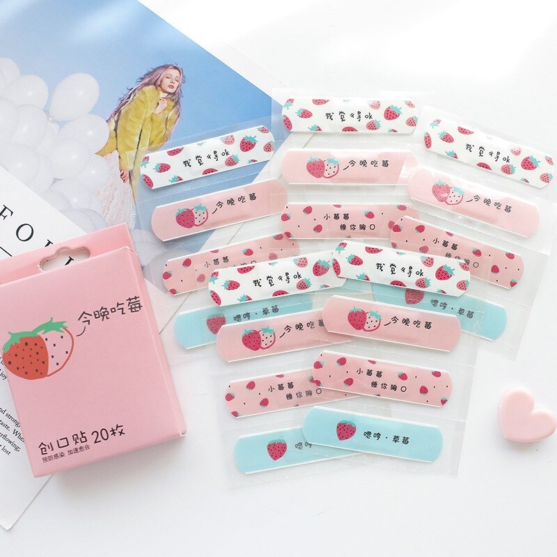 Aesthetic Wound Plaster Cute Cartoon Character Wound Plaster 20pcs P3K ...