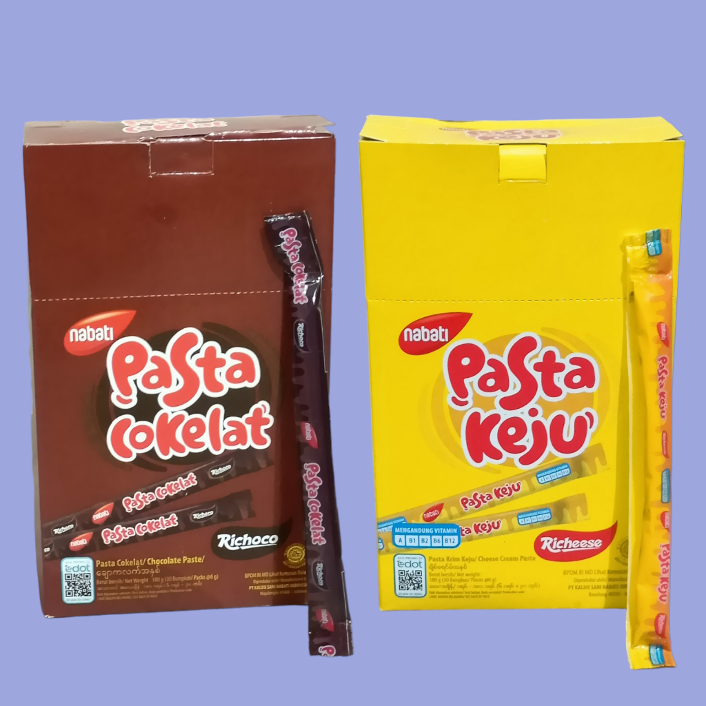 Richeese Nabati Chocolate Cheese Pasta 5gr [30 pcs/box] | Shopee Malaysia