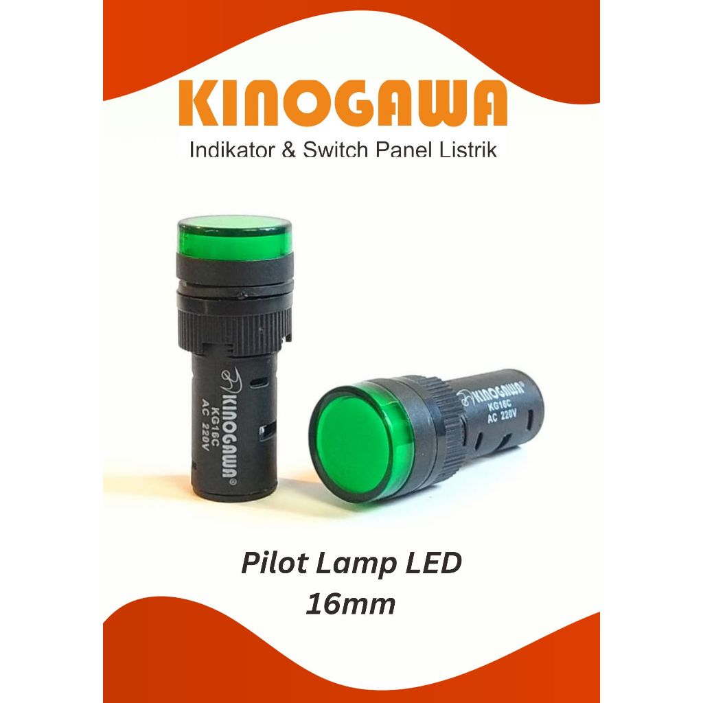 HIJAU Pilot lamp 16mm 220v Green - panel lamp 16mm 220v - AD16 16DS ...