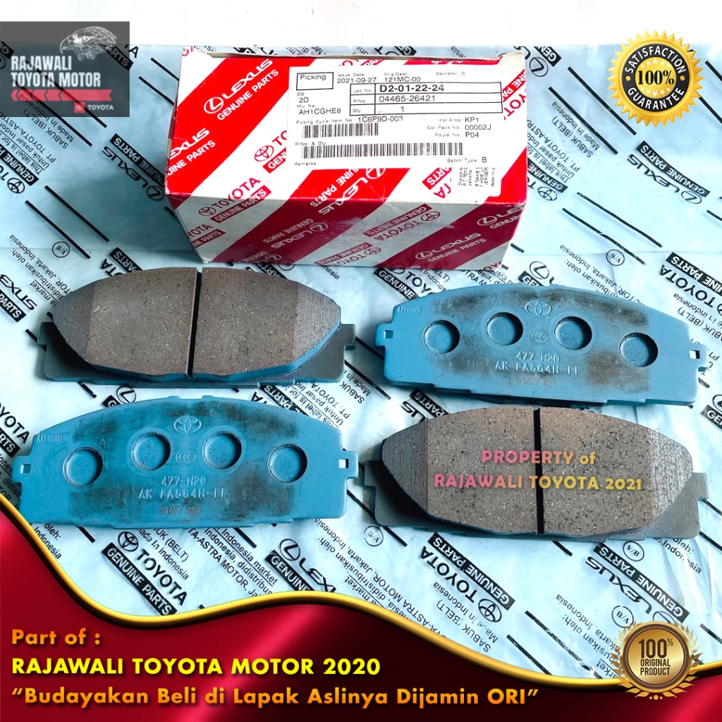 Hiace Commuter 2005-UP Akebono Front Brake Pads Caliper Wheel New Original Genuine Toyota 04465 ...