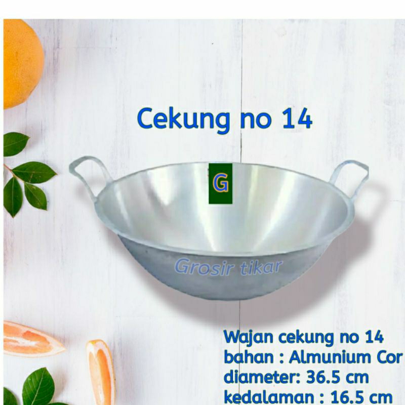 Concave wok No. 14 thick aluminum original kitchen furniture | Shopee ...