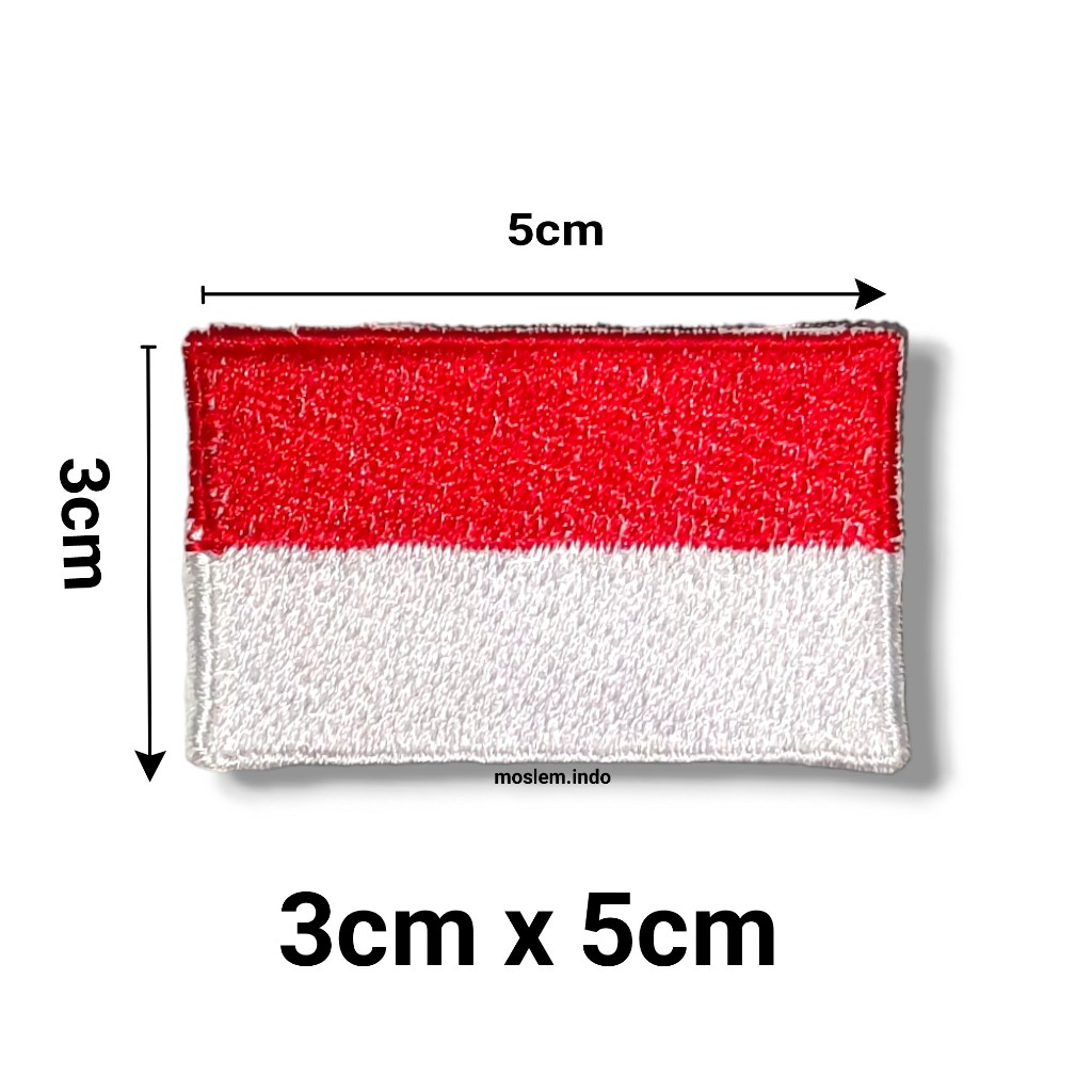 MERAH PUTIH Embroidered red and white flag bed badge emblem for ...