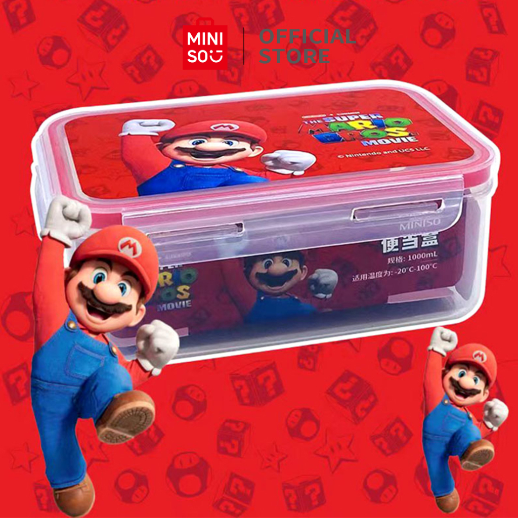 Miniso Mario Lunch Box Anti-Spill Lunch Box 1000ml Plastic Box Food ...