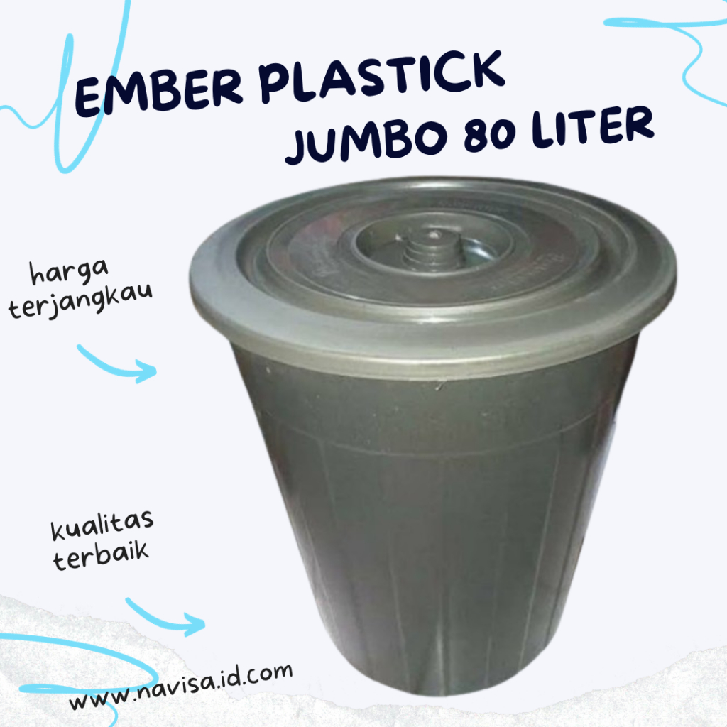 Jumbo PLASTIC BUCKET 80 LITER RML/POLARIS LARGE BUCKET + THICK LID ...