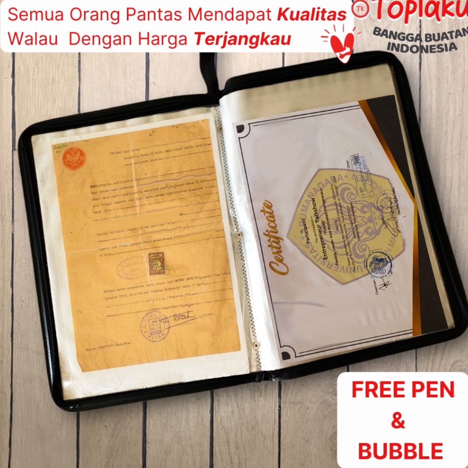 Order Now Topla Map Certificate Document Keeper Zipper Waterproof