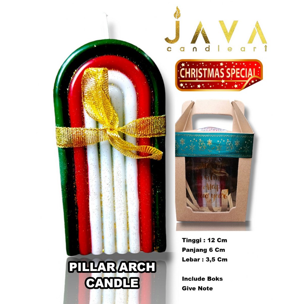 LILIN Arch RAINBOW AESTHETIC GIVE Christmas Pillar Candle SET BOX ...