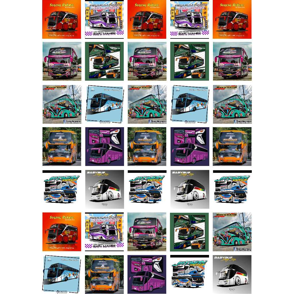 Single JAYA BUS BASURI STICKER Mixed 1 Sheet Contains 40 Boxes, VIRAL ...
