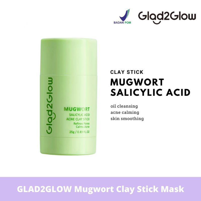 Glad2glow Real Mugwort Salicylic Acid Acne Control Clay Mask Stick 25gr | Shopee Malaysia