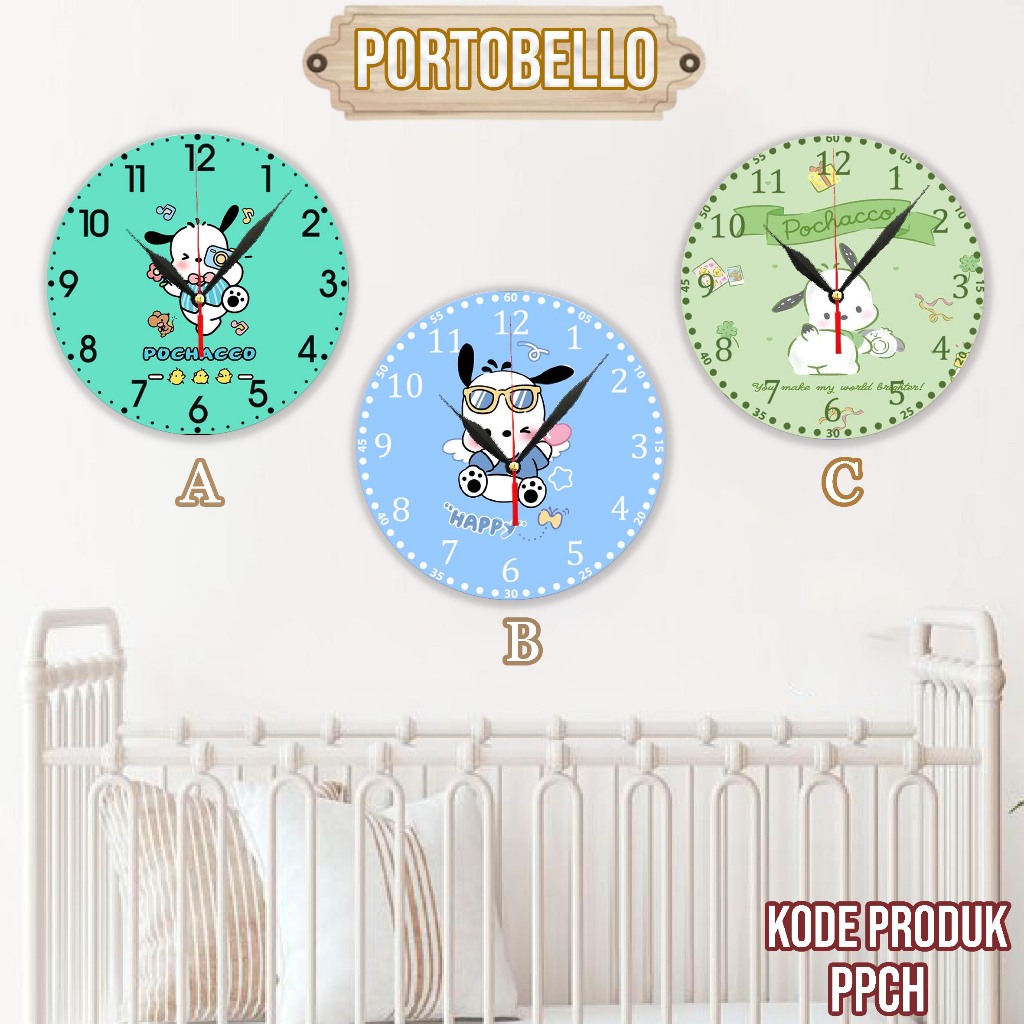 KAYU [Wall Clock] Sanrio Pochacco Cute Cartoon Wood | Shopee Malaysia