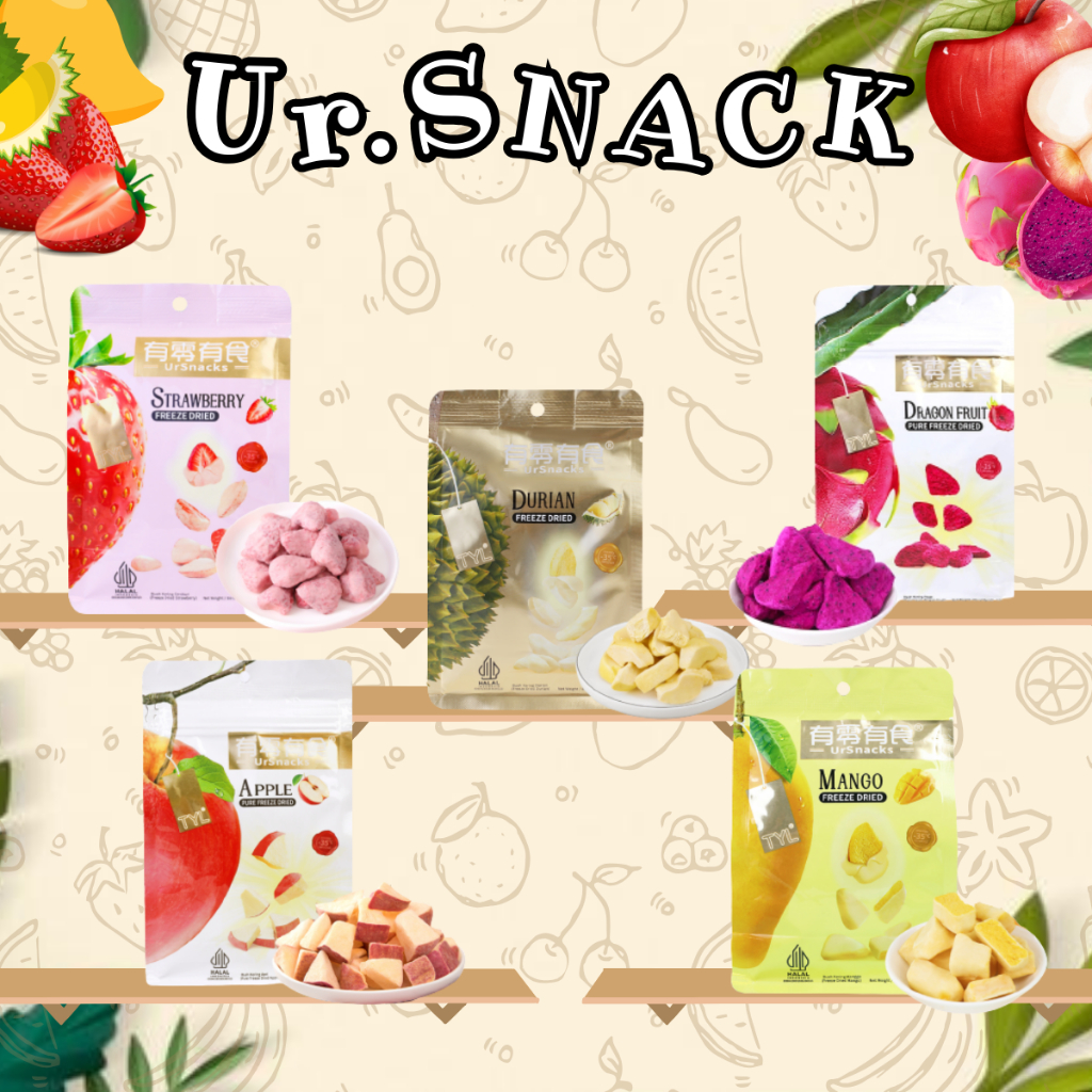Ursnacks Freeze Dried Fruit Snack Chips Assorted Dried Fruit per 1 Pouch Sweet Snack Food Apple ...