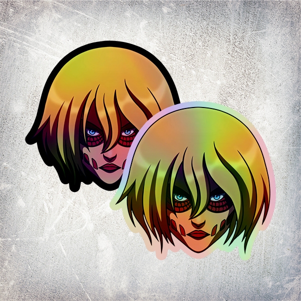 Anime FEMALE TITAN ANNIE LEONHART ATTACK ON TITAN HOLOGRAM STICKER ...