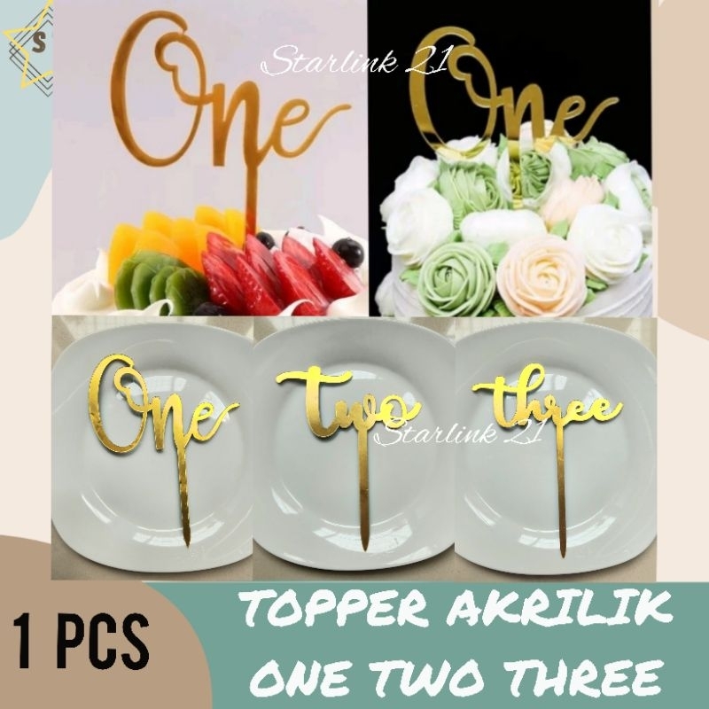 One TWO THREE CAKE TOPPER | One Two Three Birthday Cake Topper | Shopee ...