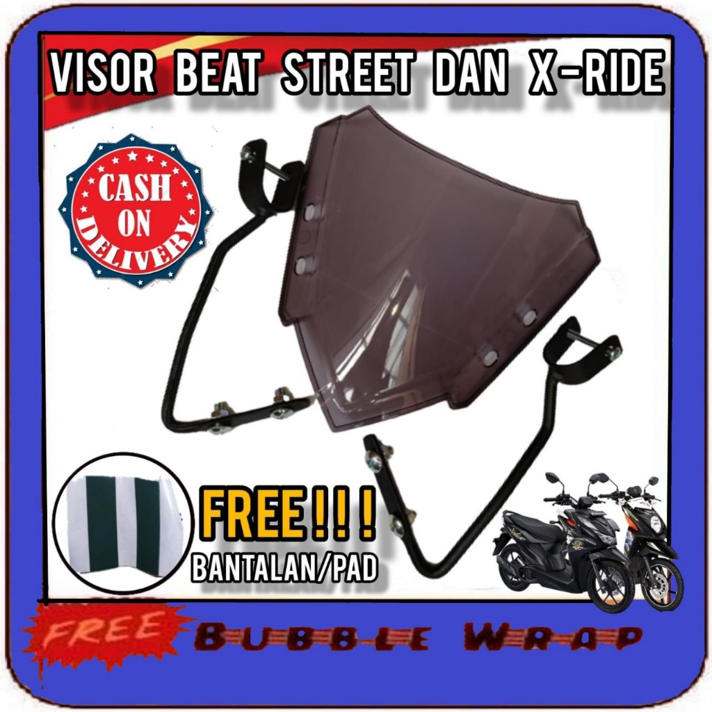 Visor xride x ride 115 125 Windshield beat street new plus bracket ...