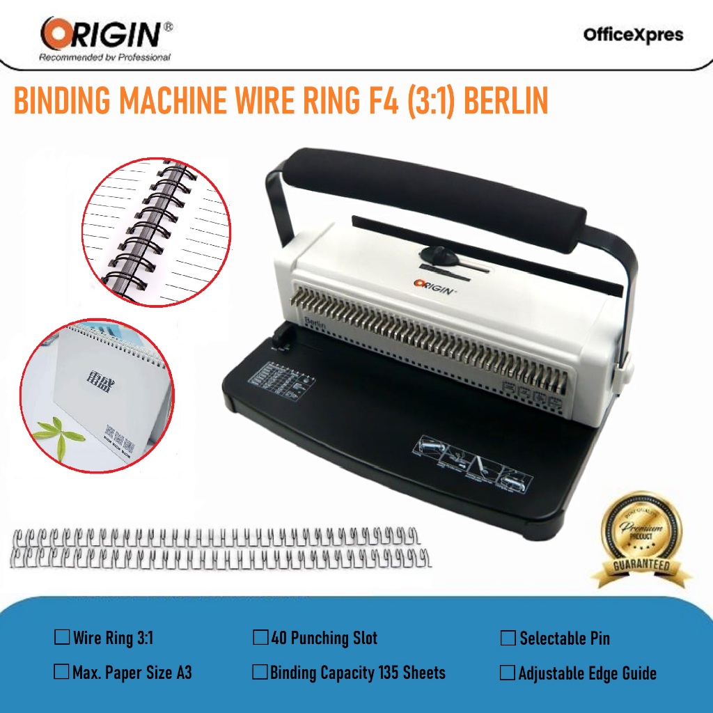 MESIN Wire Spiral Binding Machine F4 Folio 3:1 / ORIGIN Berlin Binding Machine | Shopee Malaysia