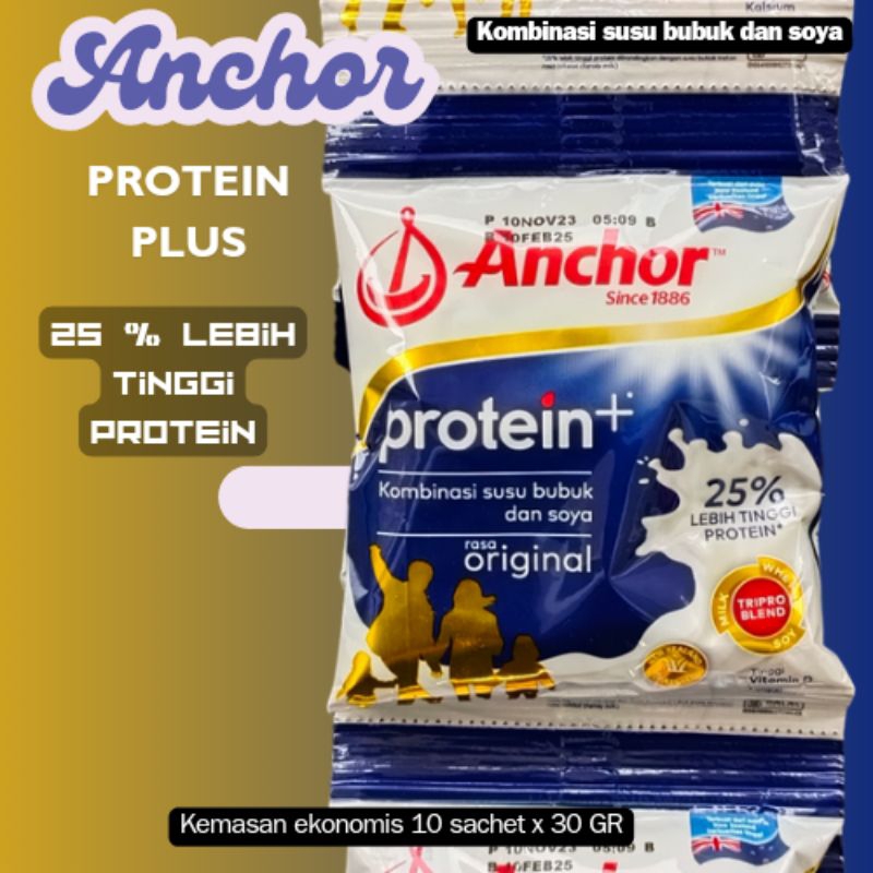 Anchor Protein Plus High Protein Milk, 10 Sachets in a Pack | Shopee ...