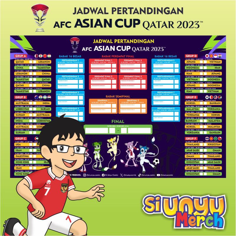 Asian Cup Schedule Poster 2023 | Afc Asian Cup Qatar 2023 | Shopee Malaysia