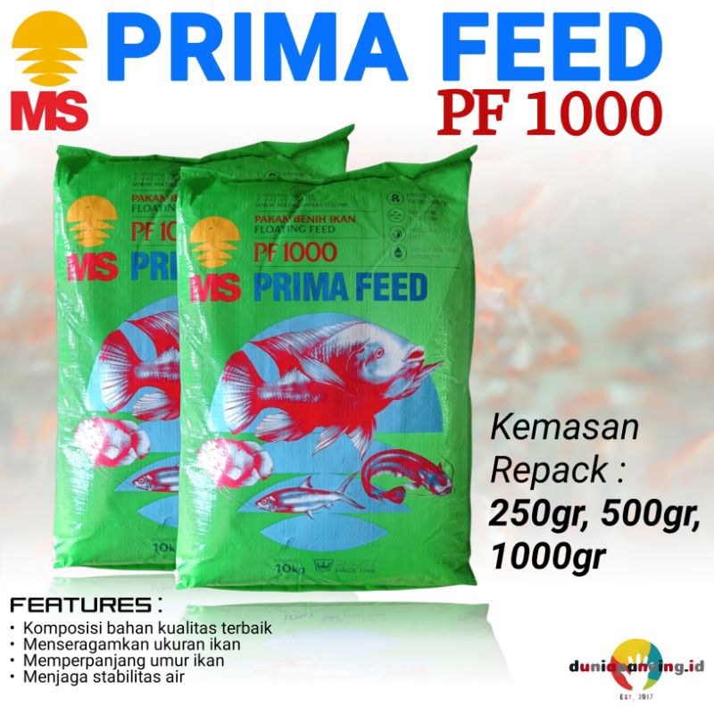 Repacking retail packaging of Prima Feed PF1000/PF Fish pellets/Fish Feed Repack 250gr,500gr,1kg ...