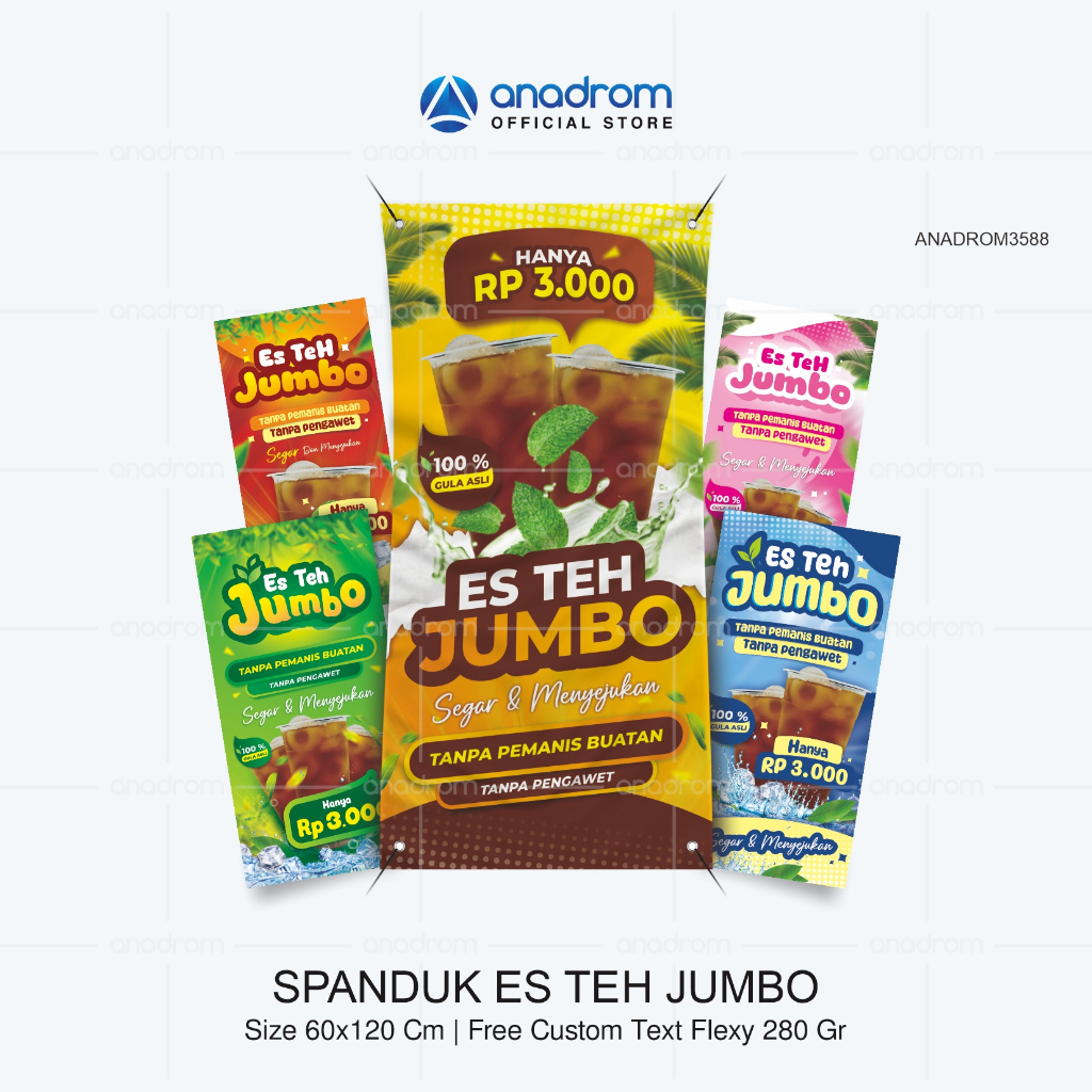 Custom Jumbo Ice Tea Banner | Jumbo Ice Tea Banner | Size 60x120 Cm ...