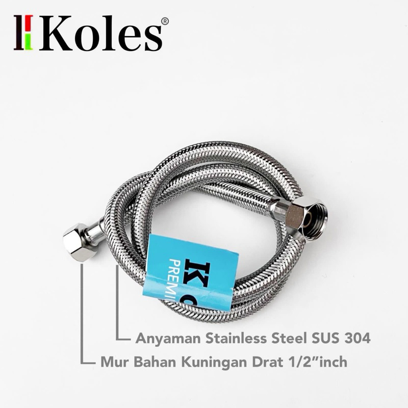 KOLES 3380-80cm Flexible Hose SUS 304 Stainless Steel Woven Flexible ...