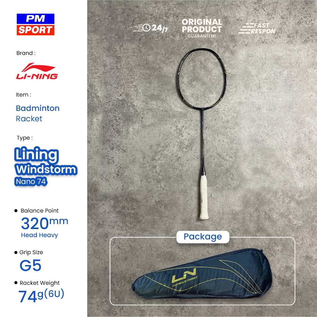 Badminton Racket/BADMINTON LINING WINDSTORM NANO 74 | Shopee Malaysia