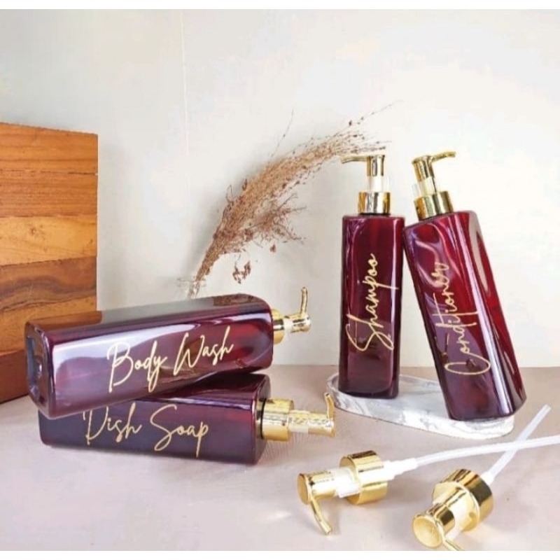 500ML LIQUID SOAP BOTTLE AMBER PUMP LUXURY GOLD BOX | Shopee Malaysia