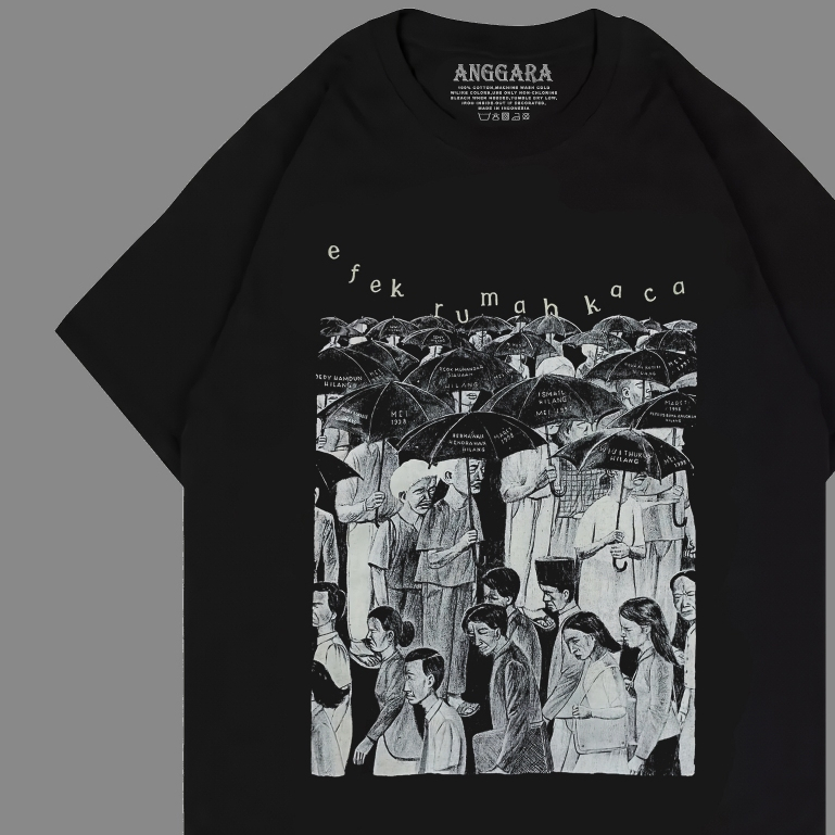 HITAM Black Umbrella Greenhouse Effect/ERK T-Shirt/indie band T-Shirt ...