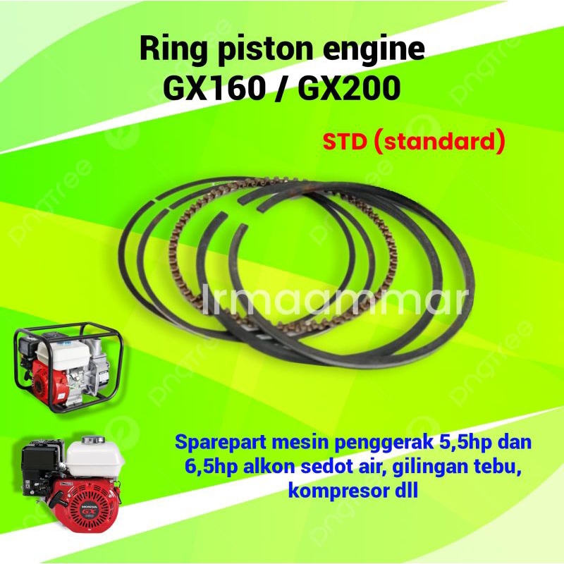 MESIN Gx160 engine piston Ring/5hp engine complete set (5 pieces) STD size - diesel spare parts ...