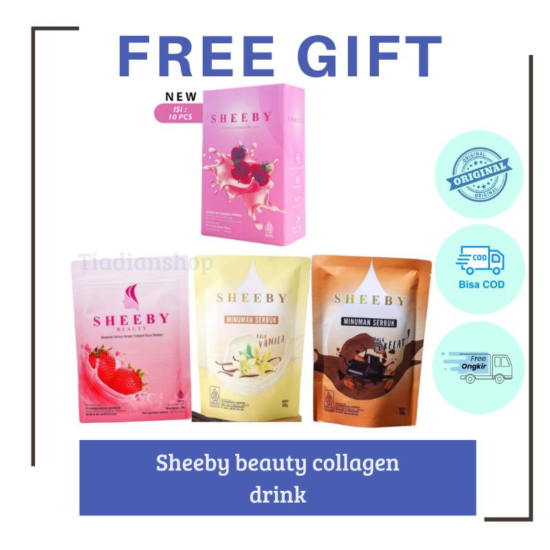 Sheeby beauty collagen drink pouch And box strawberry, vanilla ...