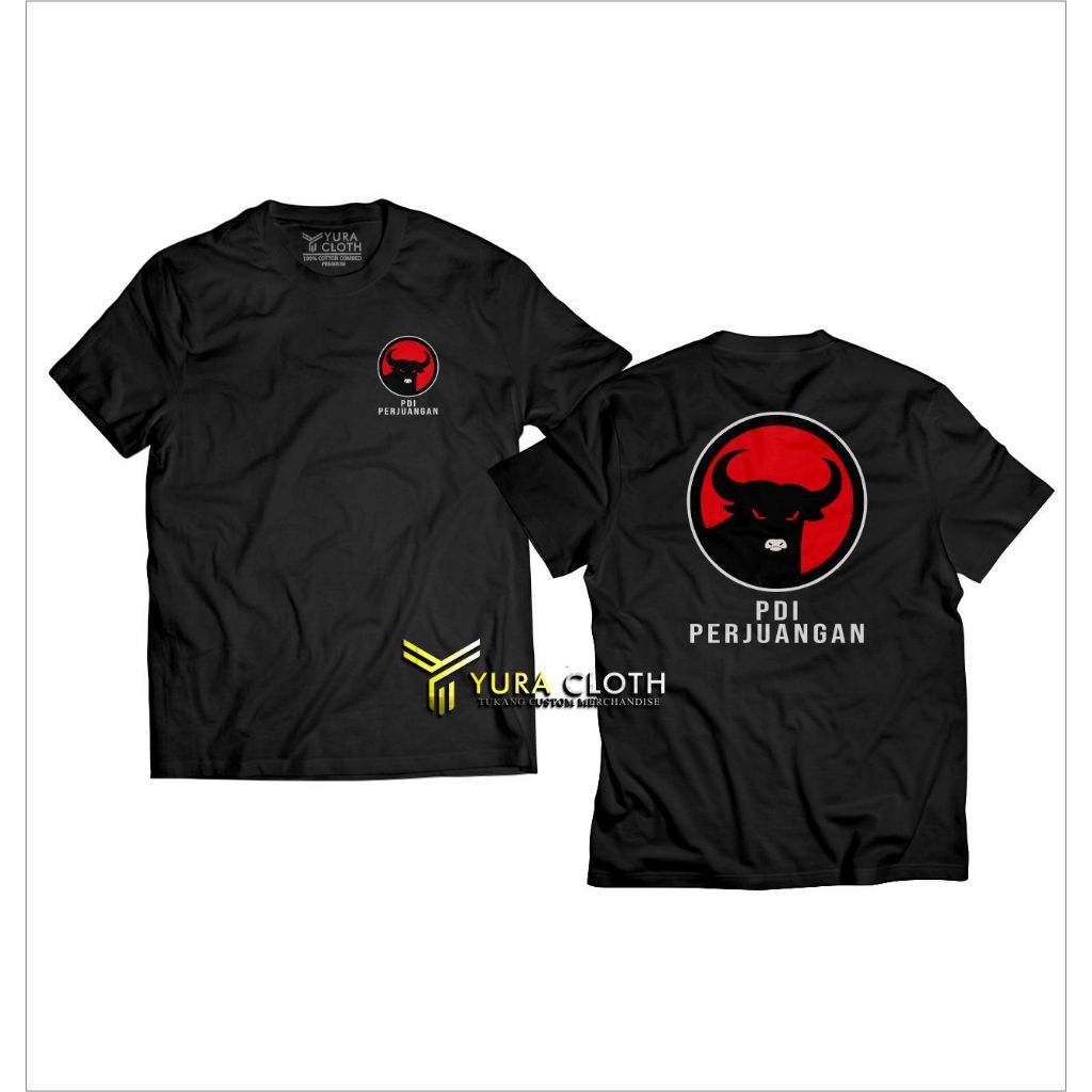 Pdip Distro Men's T-shirt FRONT BACK LOGO PDI PERJUANGAN BANTENG ...