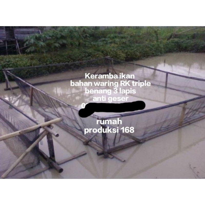 Fish waring Cages 3m x 3m x 2m Floating Net Cages Fish Pond Pond ...