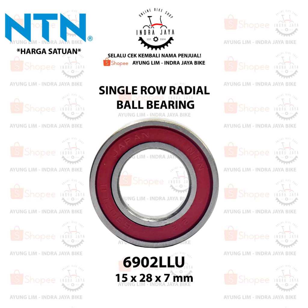 Ntn - NTN - 6902 LLU - Single Row Radial Ball Bearing - Double Sealed ...