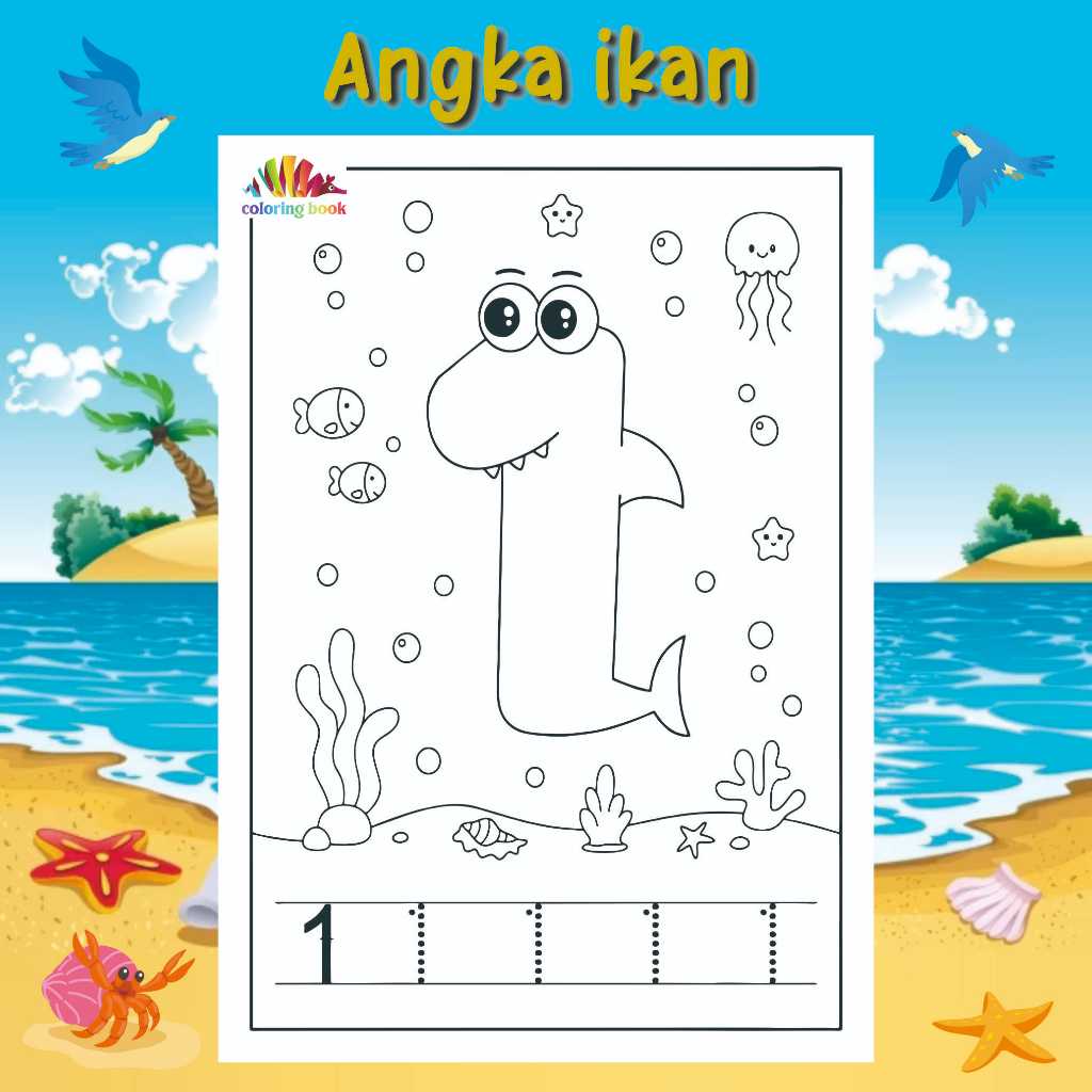 Coloring PAPER / COLORING / DRAWING PAPER / FISH NUMBERS 1-10 ...