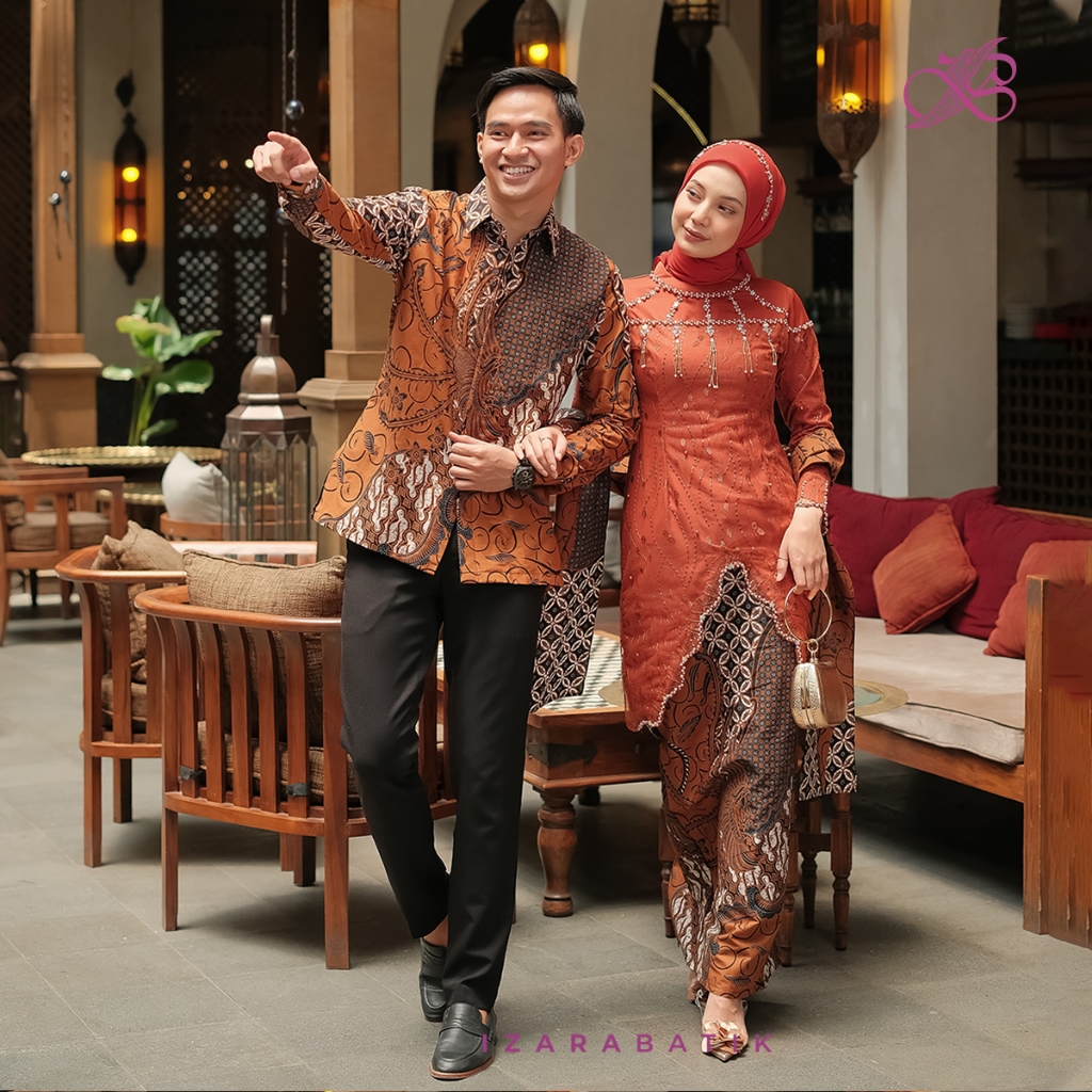 Cynthia teracotta - Modern Batik Kebaya Suit for Couple Graduation ...