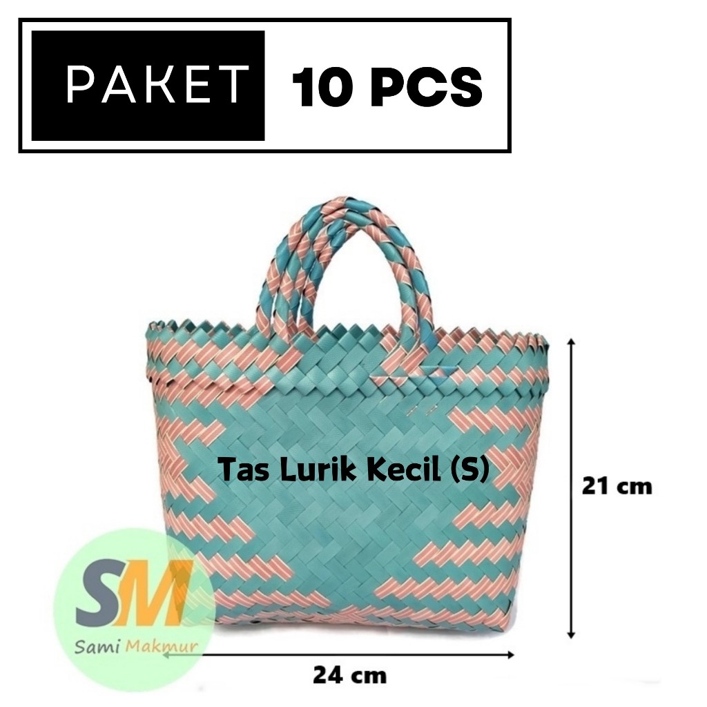 Save Package 10pcs Small Striated Plastic Woven Bags (S) Woven Bags For ...