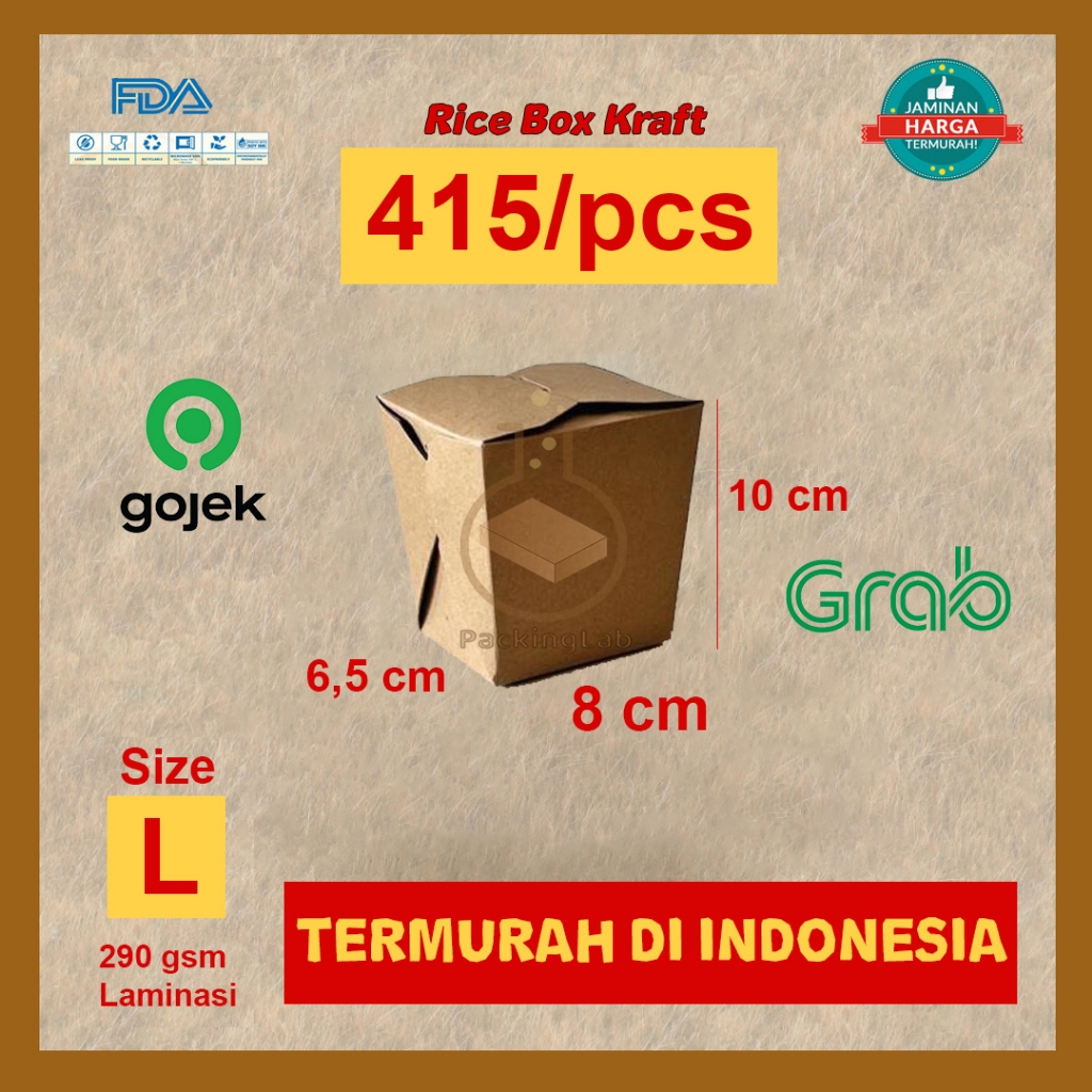 PAPER RICE BOX / RICE BOX PAPER / FOOD PACKAGING | Shopee Malaysia