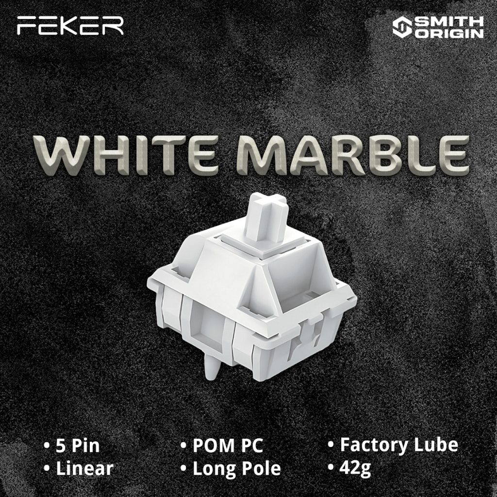Feker MARBLE WHITE SWITCH MECHANICAL KEYBOARD | Shopee Malaysia
