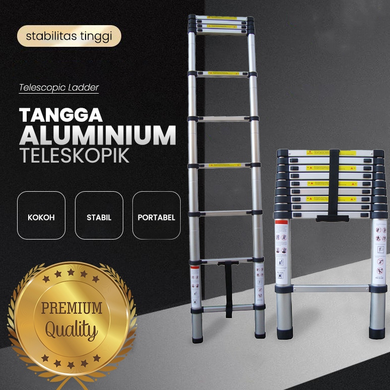 2.9m Telescopic Folding Ladder - Portable Multipurpose Folding Ladder ...