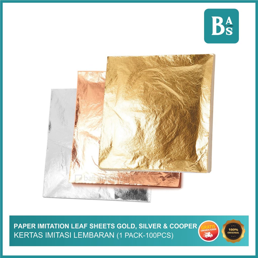 Paper Imitation Leaf Sheets Gold, Silver & Cooper/Paper Foil Sheets ...