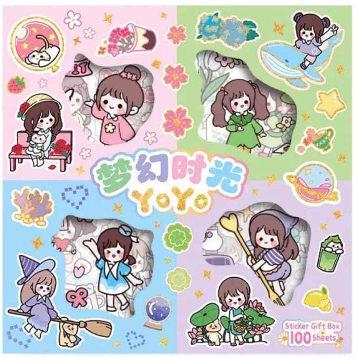 2d Sticker 100 Sheets Of MoMo Sticker Cartoon Korean Cute Children ...